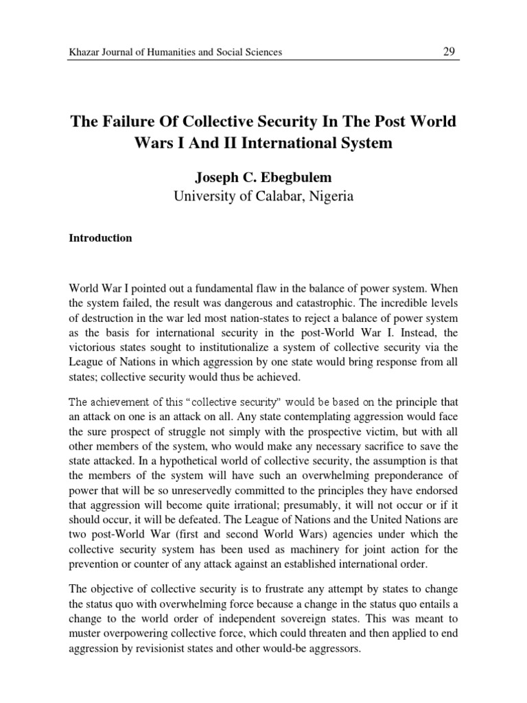 Failure of Collective Security Post-WWI/WII | PDF | League Of Nations ...