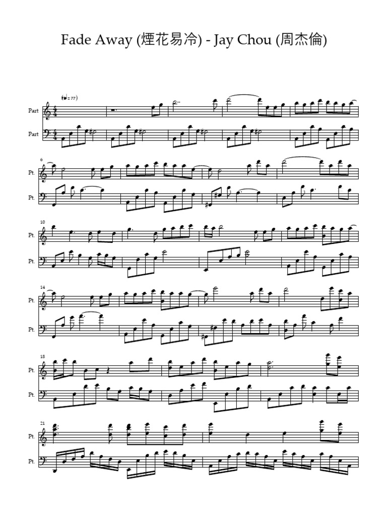 Fade Away - Jay Chou | PDF