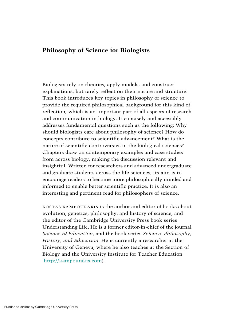 01.0 PP I II Philosophy of Science For Biologists | PDF | Science ...