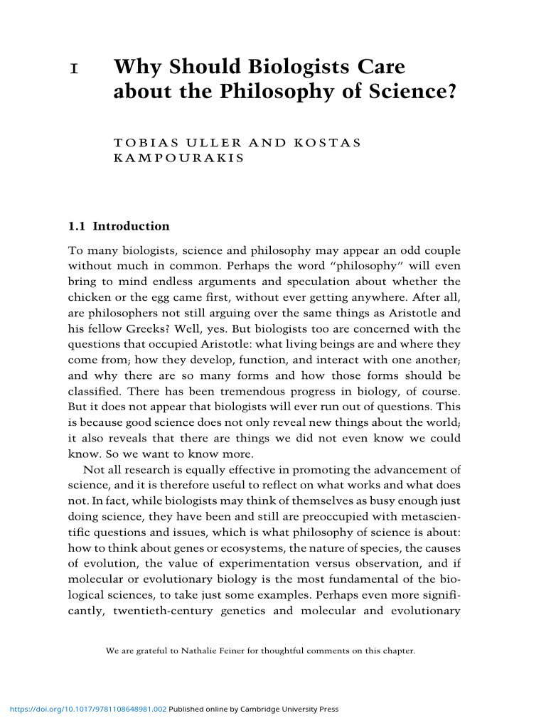 Biologists and Philosophy of Science | PDF | Science | Philosophy Of ...
