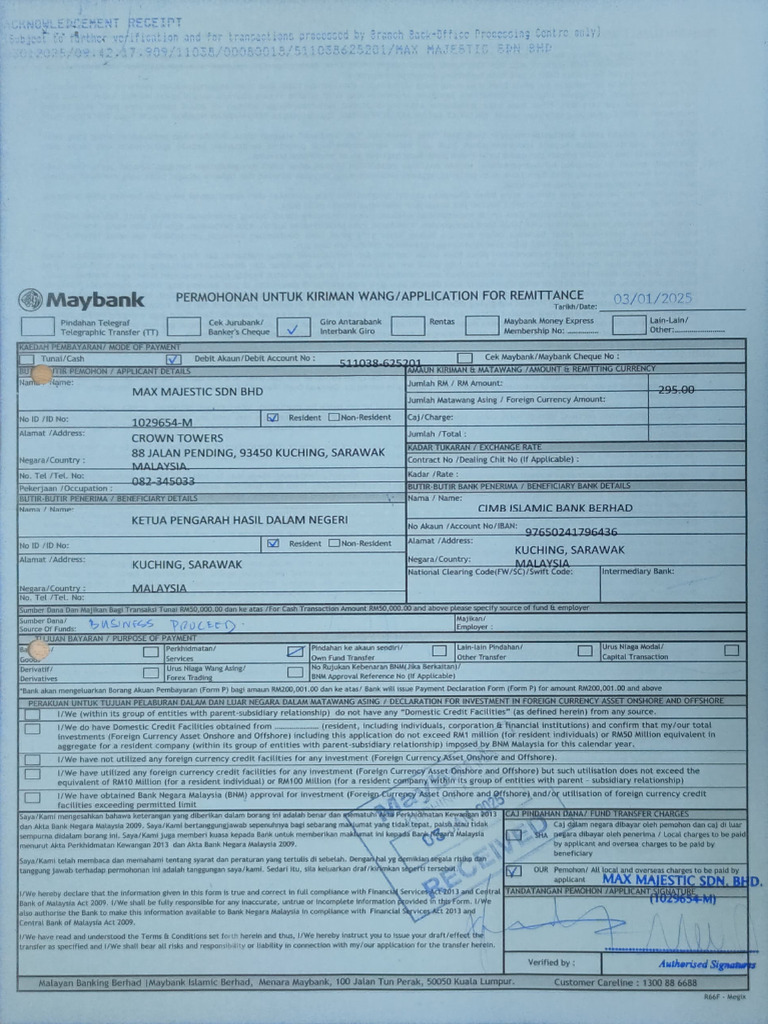 Maybank TT Slip Remittance Form | PDF | Banks | Cheque