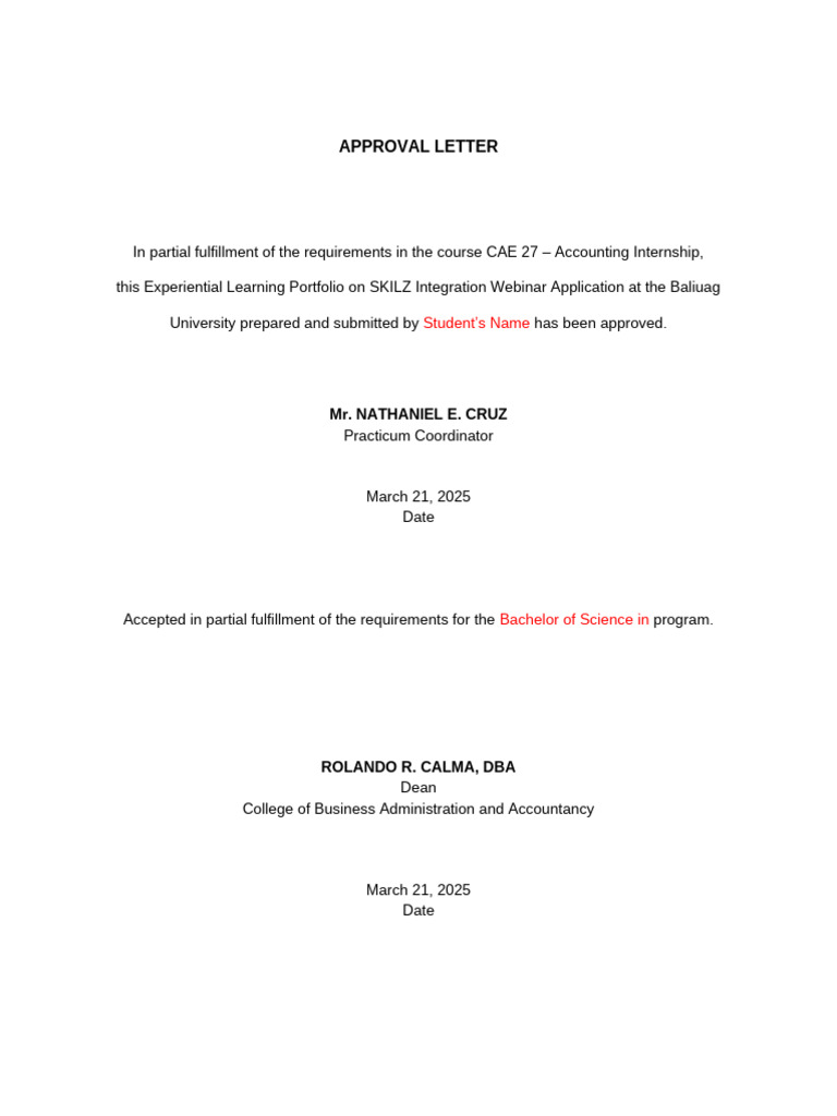 CAE 27 PT 3 Approval Letter | PDF