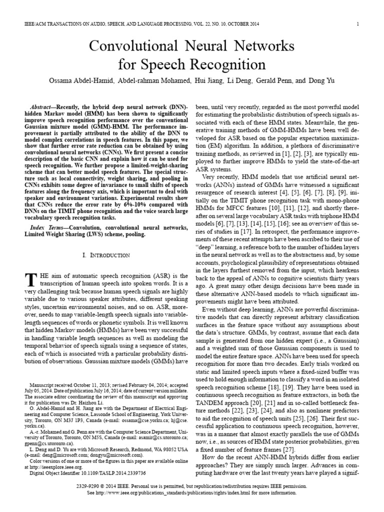 TASLP2339736 Proof 2 | PDF | Deep Learning | Speech Recognition