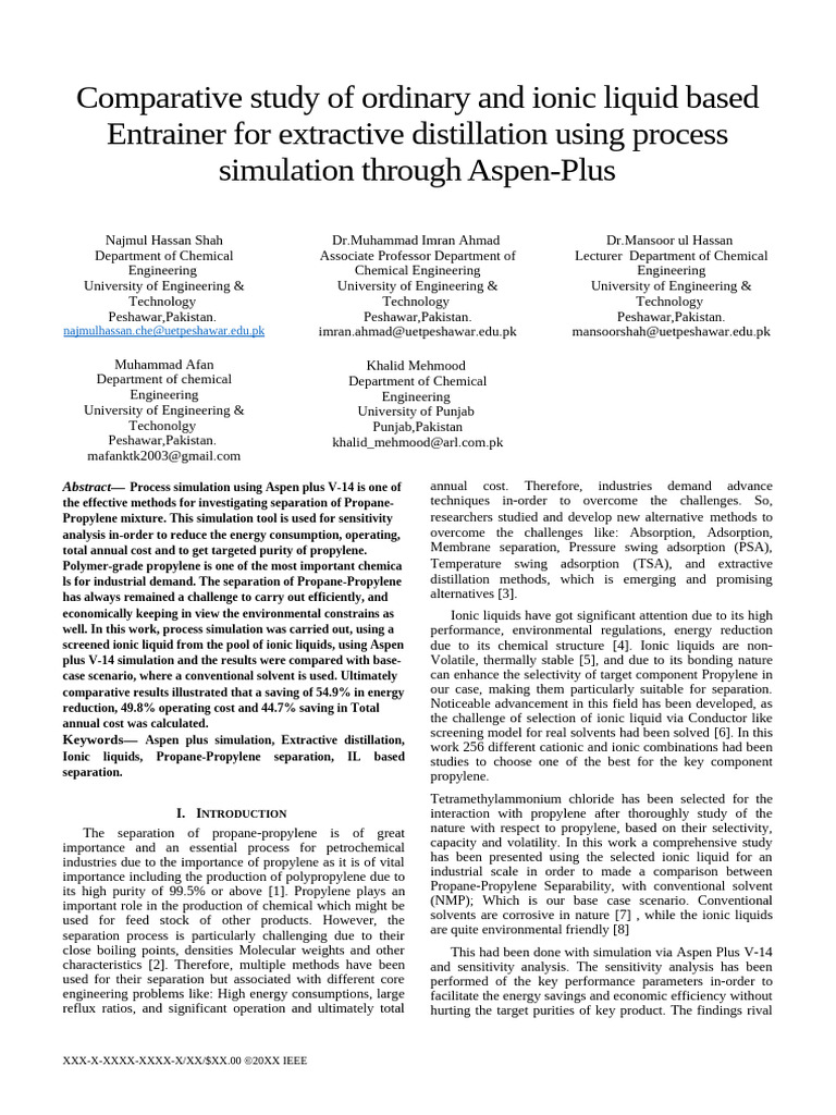 Najmul Hassan Shah_Comparative study of ordinary and ionic liquid based Entrainer for extractive ...