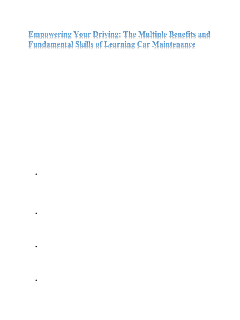 Empowering Your Driving - The Multiple Benefits and Fundamental Skills ...