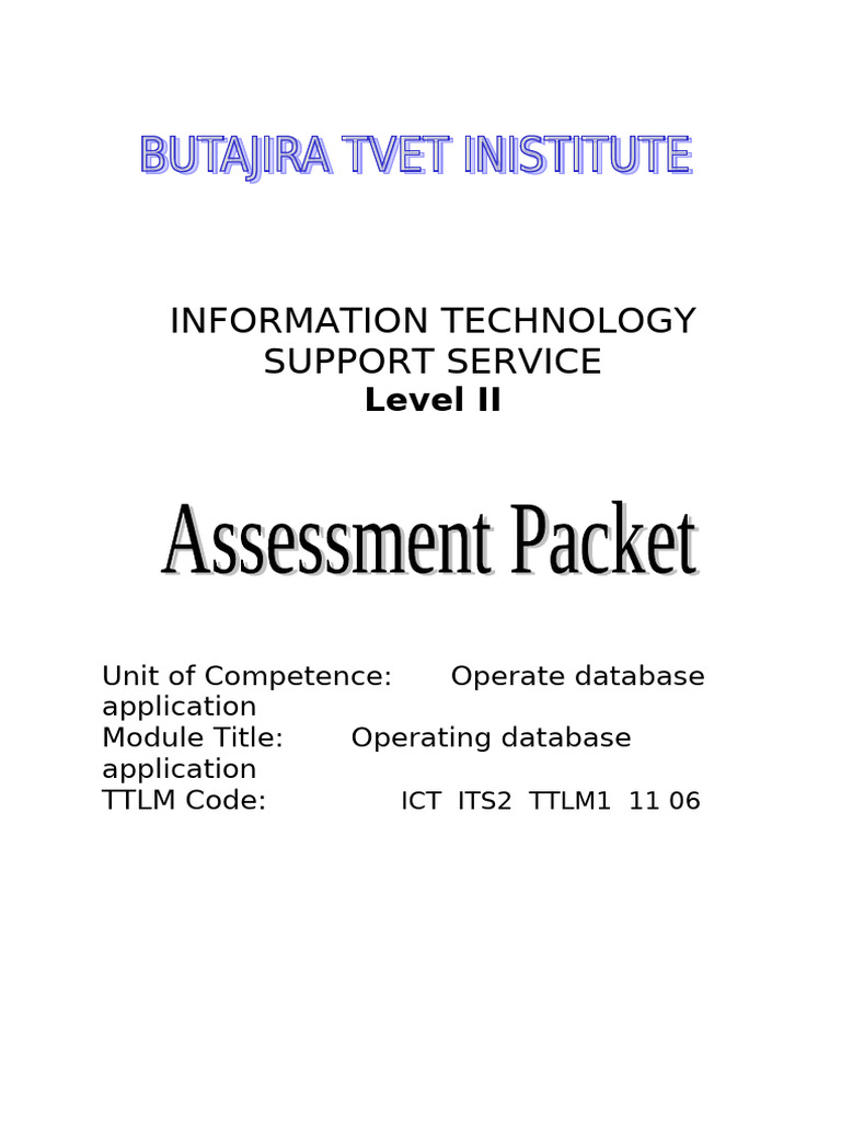 Assessment Packet - Operating Database Application | PDF | Educational ...
