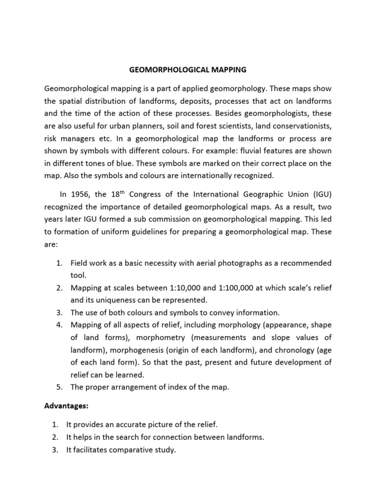 GEOMORPHOLOGICAL MAPPING From Aerial | PDF | Geomorphology | Map