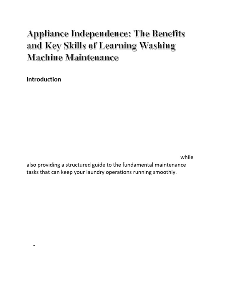 Appliance Independence - The Benefits and Key Skills of Learning ...