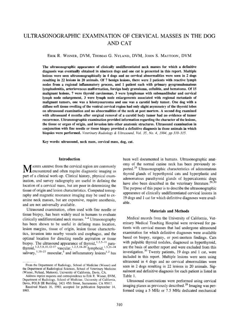 Cervical - Vet Radiology Ultrasound - July 1994 - Wisner ...