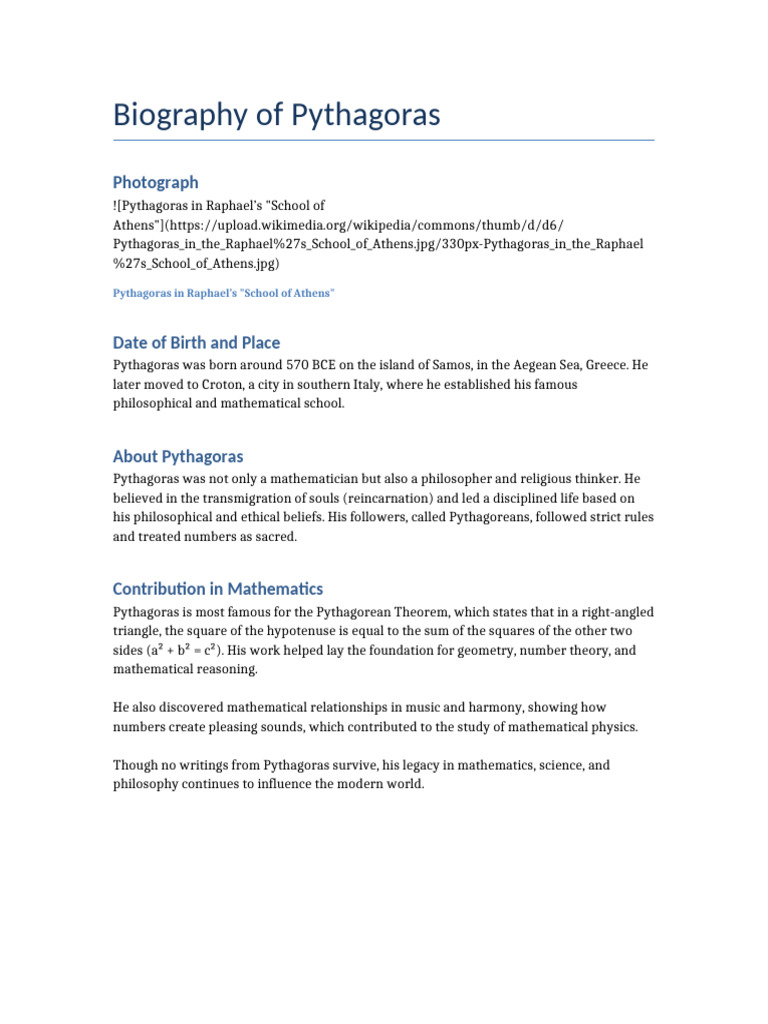 Biography_of_Pythagoras | PDF