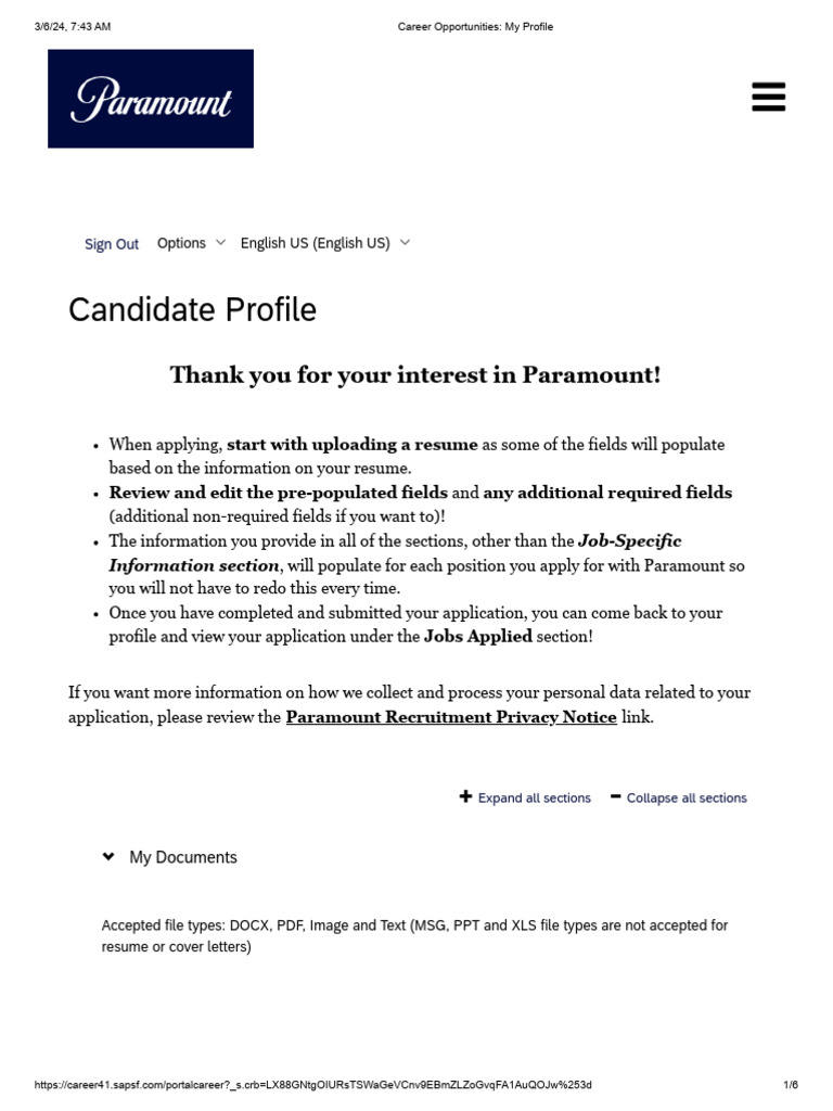 Career Opportunities - My Profile | PDF | Employment | Computing
