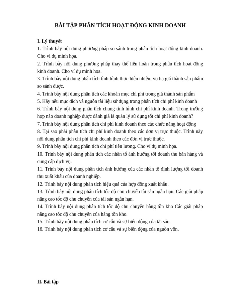 Bai Tap PTHDKD ĐHTCNH | PDF