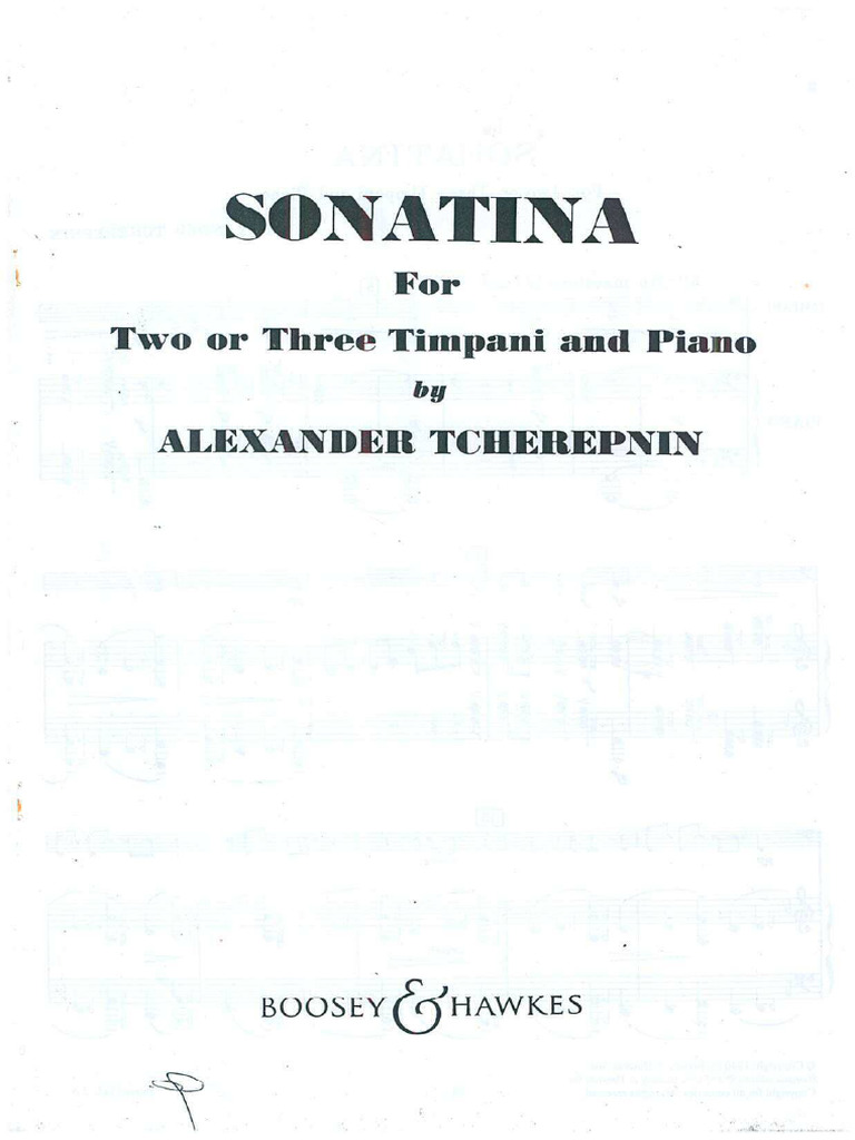 Timpani SONATINA by Alexander Tcherepnin | PDF