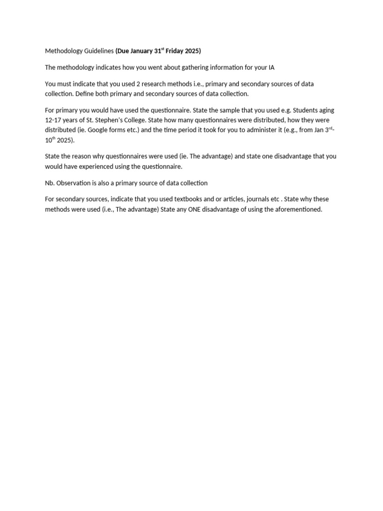 Methodology Guidelines | PDF