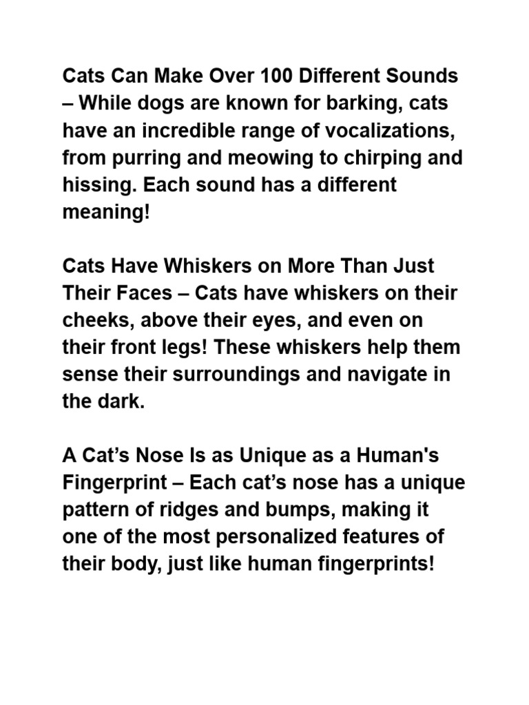 Cat - Fun Facts | PDF