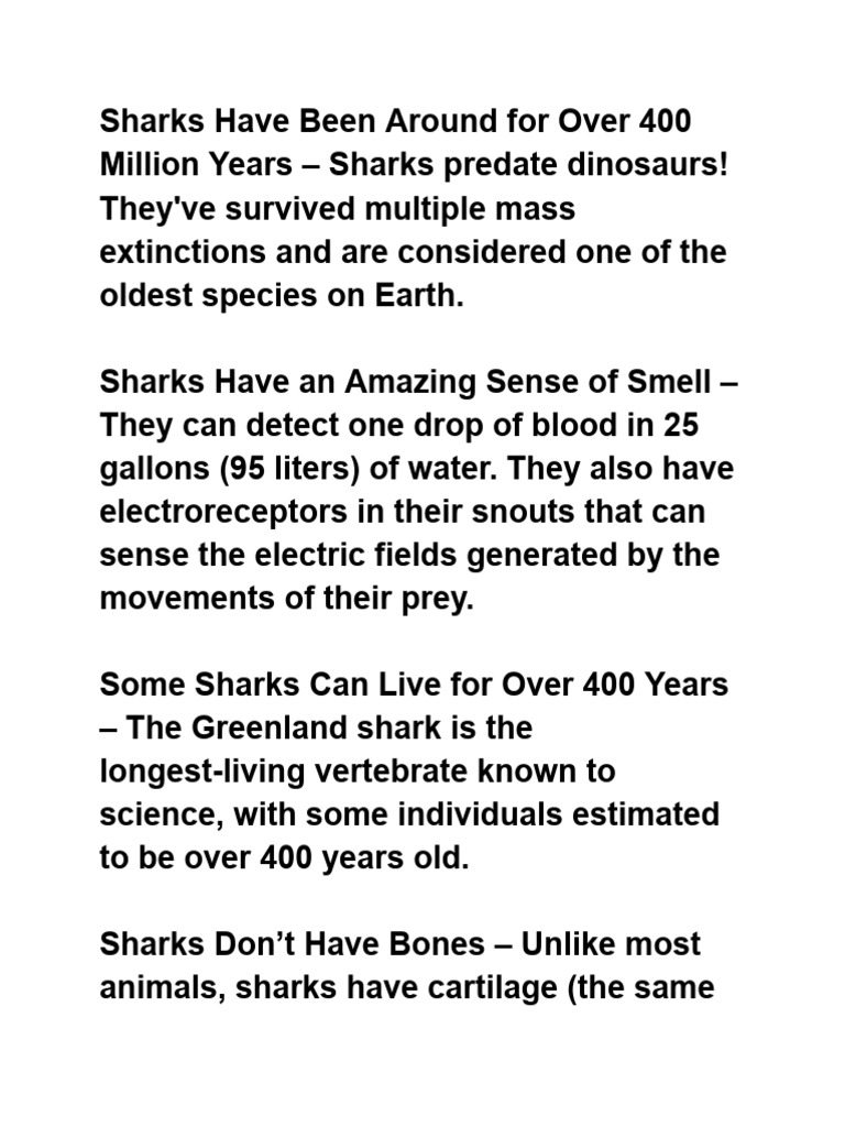 Fascinating Facts About Sharks | PDF