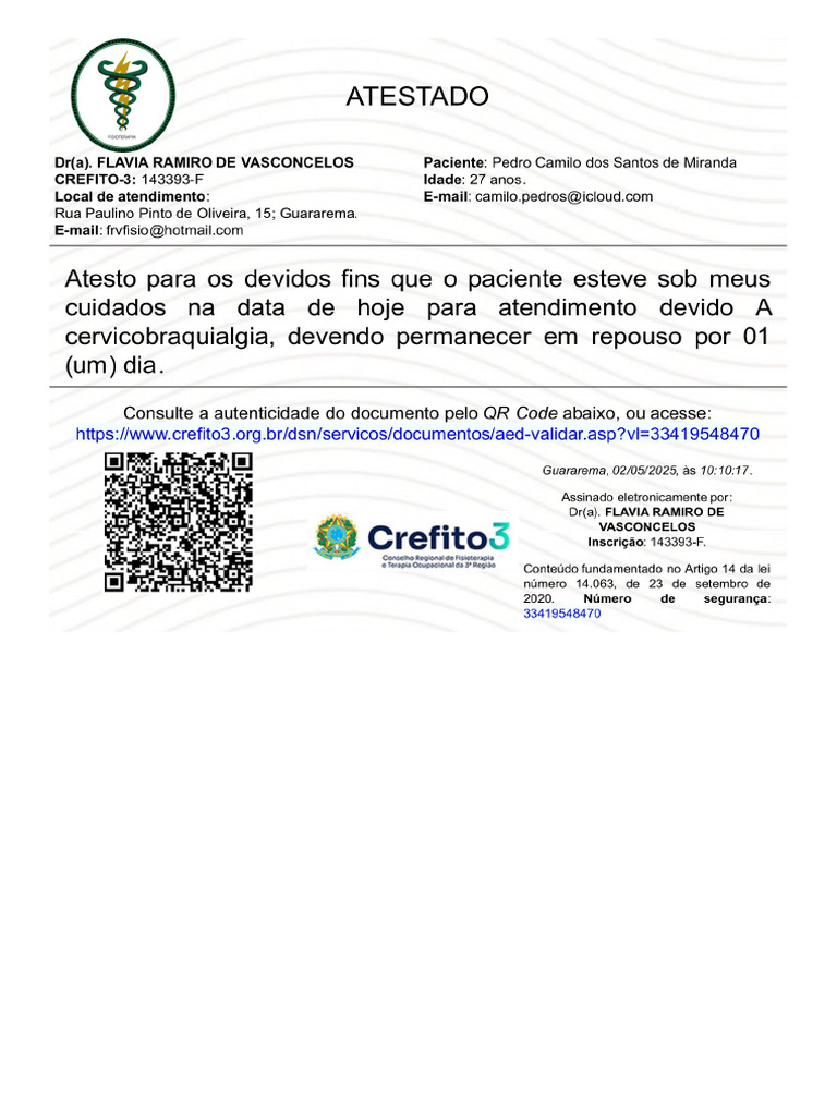 c3 - Atestados e Documentos (Flavia Ramiro de Vasconcelos) | PDF