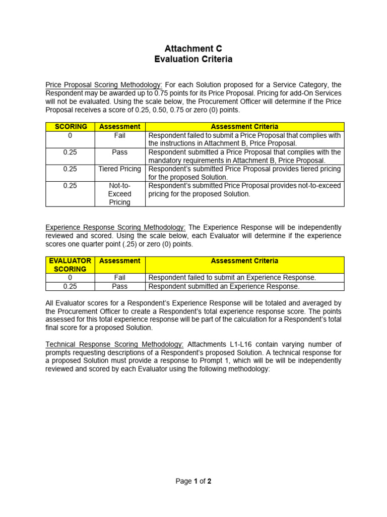 Attachment C - Evaluation Criteria | PDF