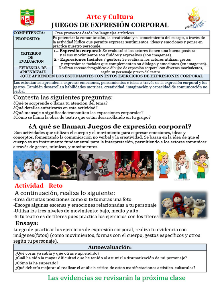 6 FICHA Expresion Corporal | PDF | Comunicación | Lenguaje corporal