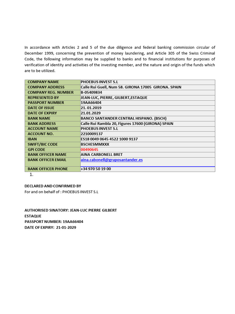 Cis Phoebus Invest S.L 2024 | PDF