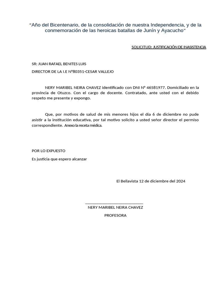 Solicitud Nery | PDF