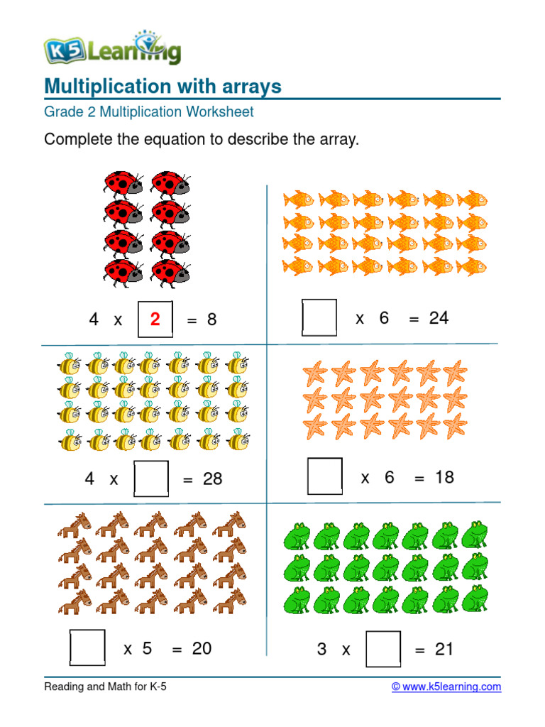 Grade 2 Multiplication Arrays C | PDF