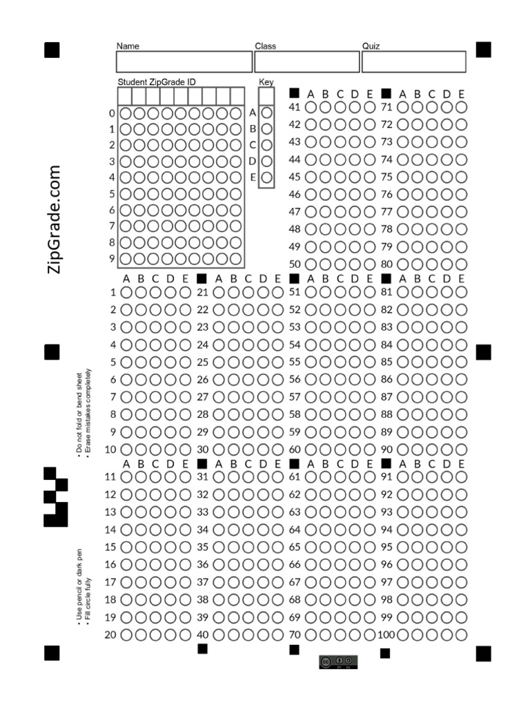 Scantron - Answer Sheet 100 Items | PDF
