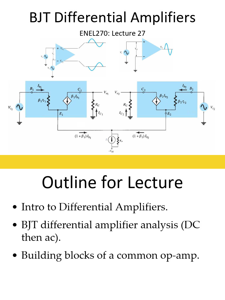 BJT Differential Amplifier Analysis | PDF | Amplifier | Bipolar ...