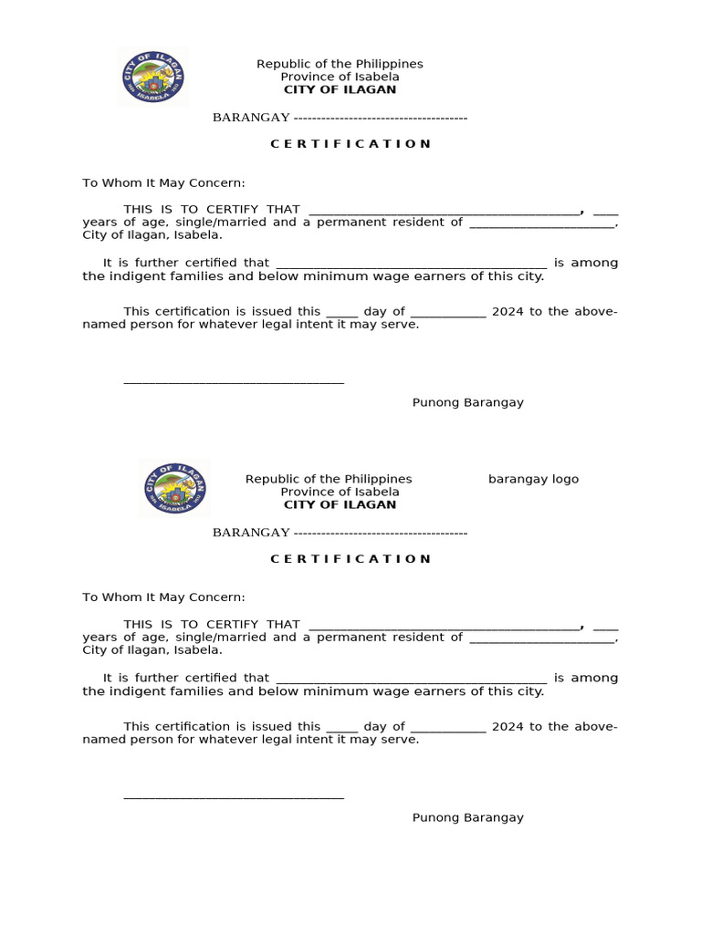 AKAP Barangay CERTIFICATION | PDF