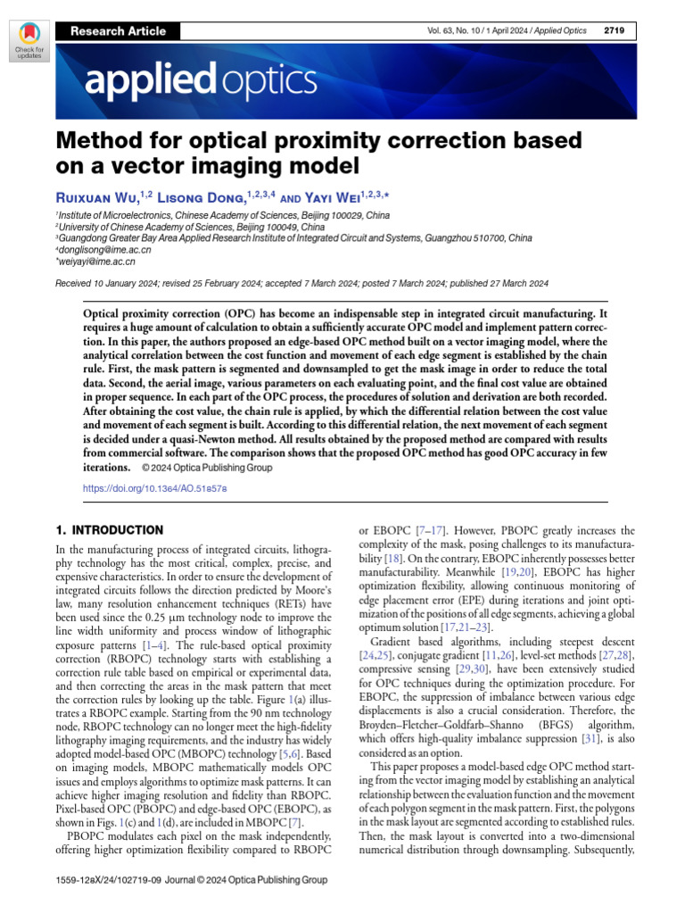 Opc Vector Imaging Model | PDF | Image Segmentation | Mathematical Optimization