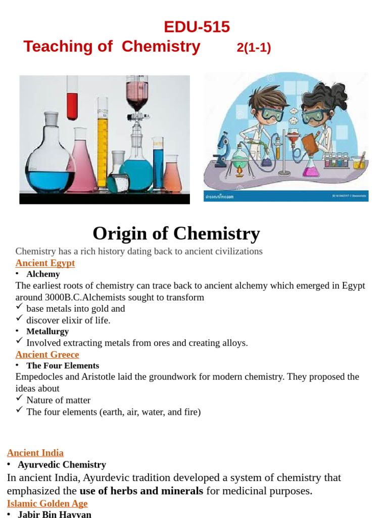 History and Importance of Chemistry | PDF | Chemistry | Chemical Substances