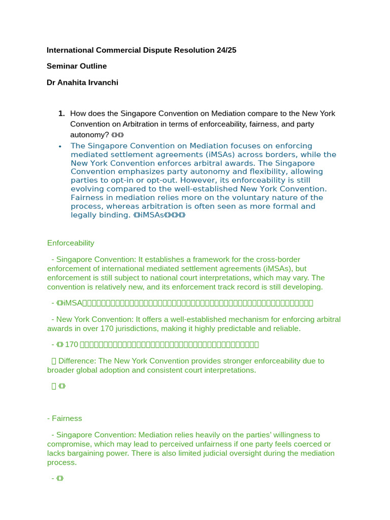 Seminar Outline_International Commercial Mediation | PDF | Mediation ...