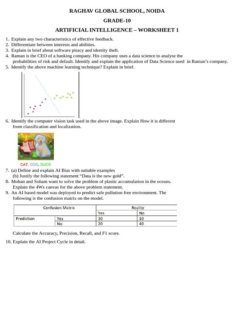 Grade 10 Ai Worksheet1 | PDF