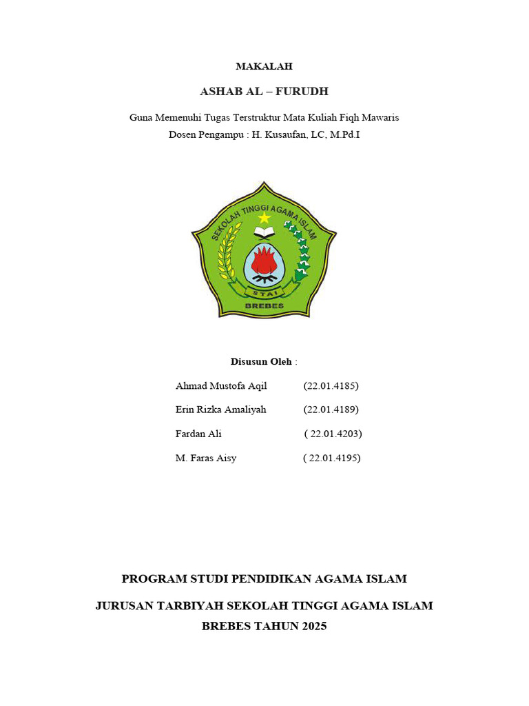 Ashabul Al-Furudh - Kel.3 | PDF