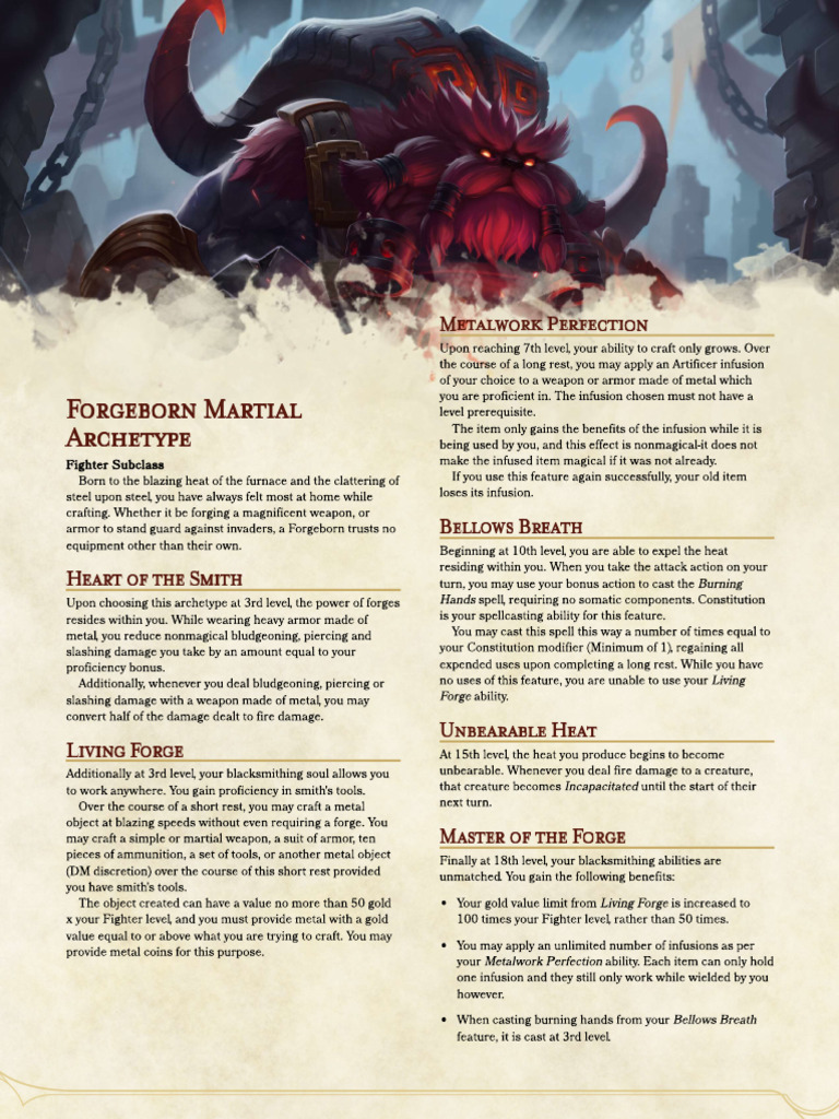 Forgeborn Martial Archetype | PDF