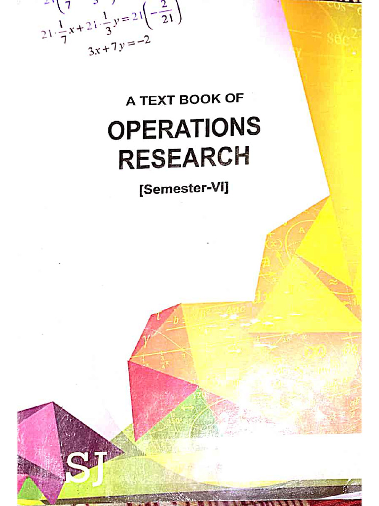 Operations Research Sem-6 | PDF