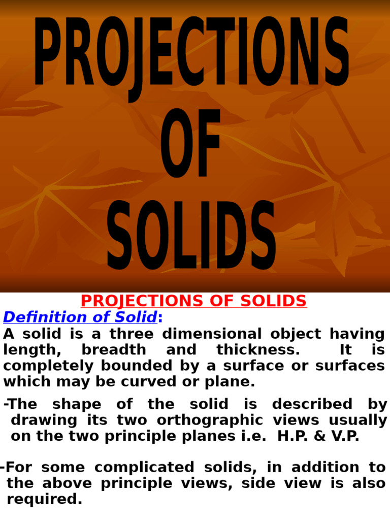 Projection of Solids | PDF | Triangle | Shape