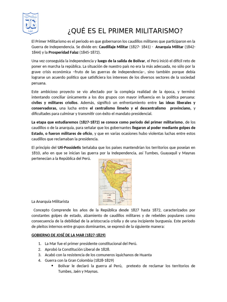 1 Militarismo | PDF | Perú | América del Sur