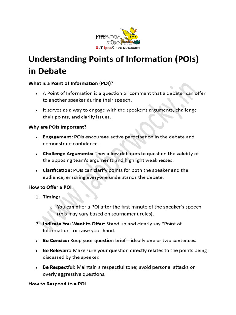 Understanding Points of Information | PDF