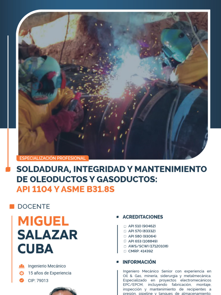 Temario - API 1104 | PDF | Soldadura | Construcción