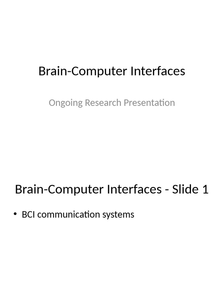 Research Topic 8 Brain-Computer Interfaces | PDF