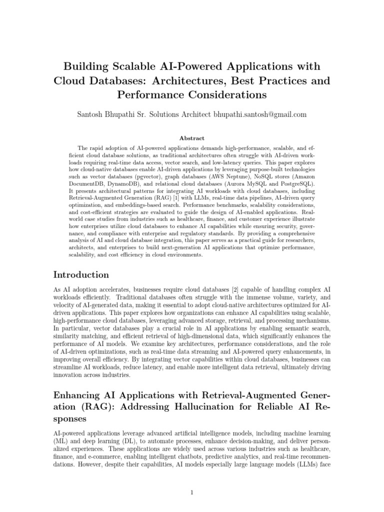 Building Scalable AI-Powered Applications With Clo | PDF | Databases | Artificial Intelligence
