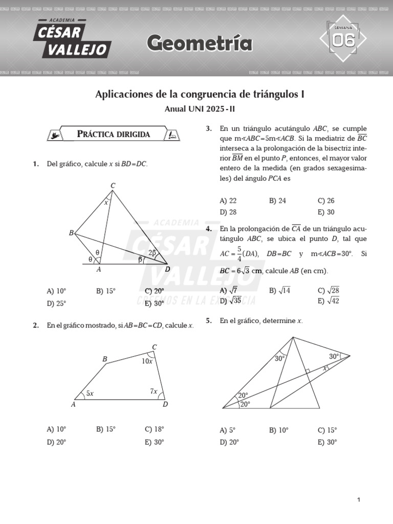 GE ACV Dir Sem06 | PDF | Triángulo | Geometría Elemental