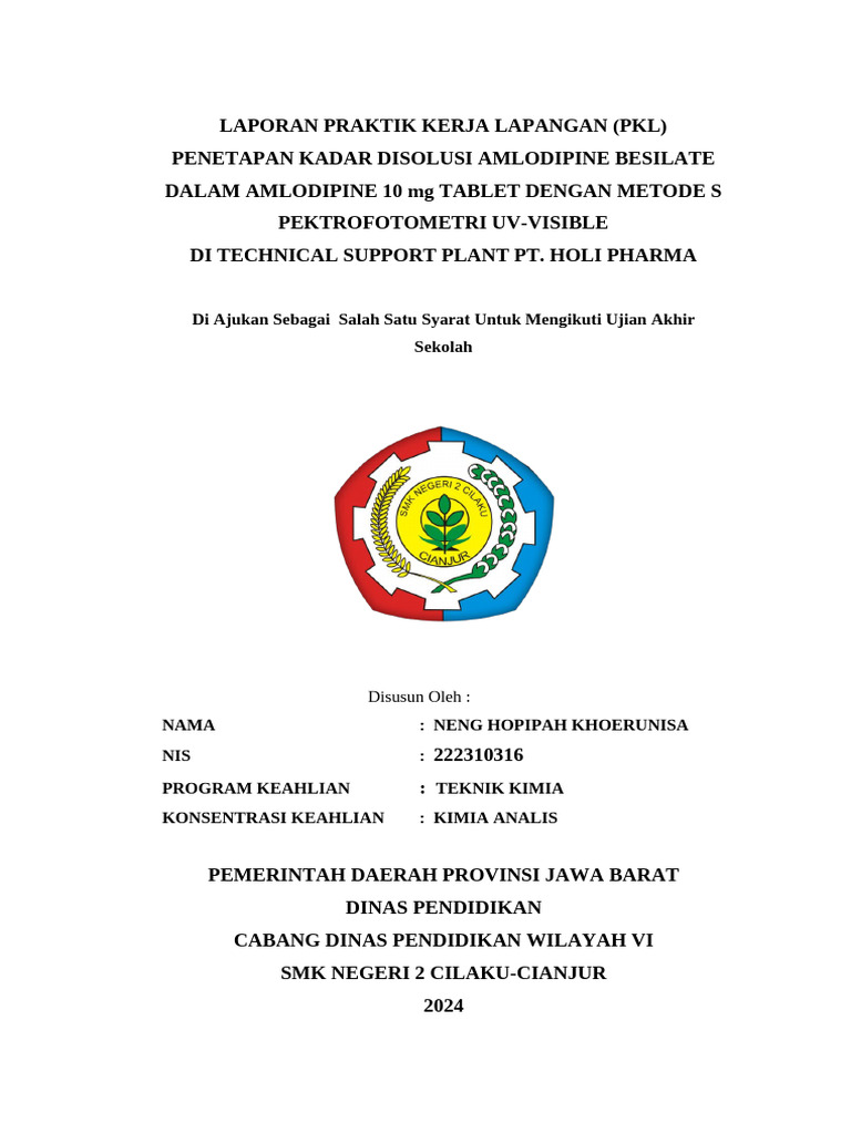LAPORAN PKL Juli-September 2024 Di PT. HOLI PHARMA | PDF