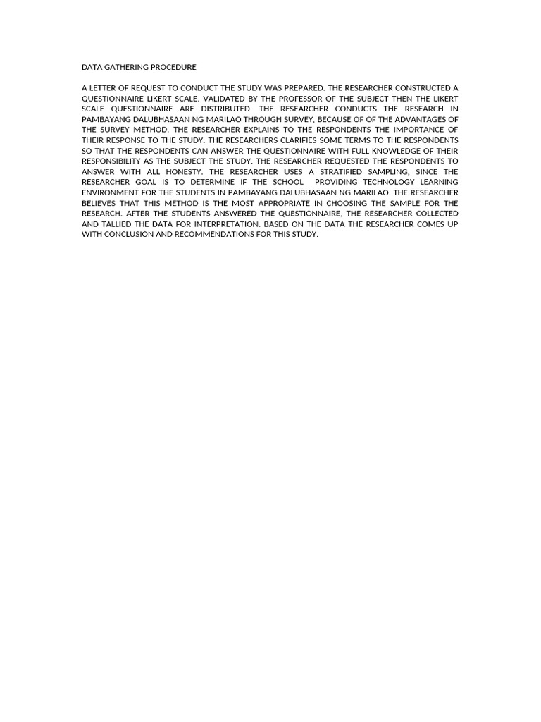 DATA GATHERING PROCEDURE | PDF