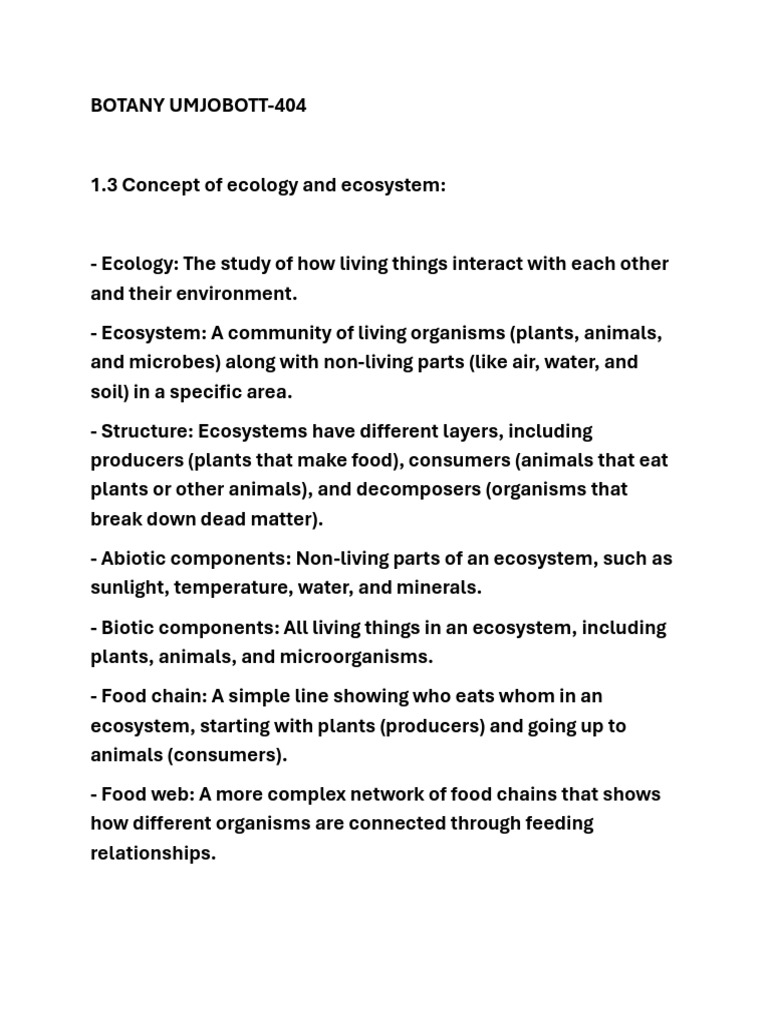 Ecology and Ecosystems Overview | PDF | Ecosystem | Ecology
