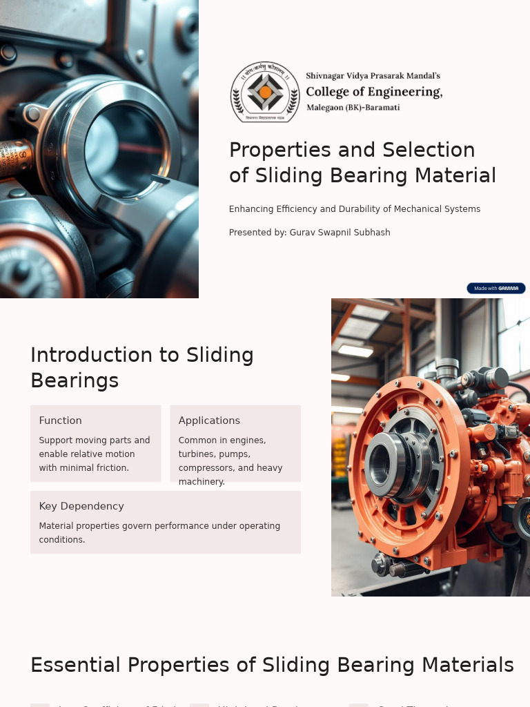Sliding Bearing Material Selection Guide | PDF | Bearing (Mechanical ...