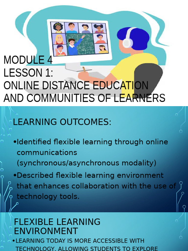 MODULE 4 Lesson 1 Online Learning | PDF | Moodle | Distance Education