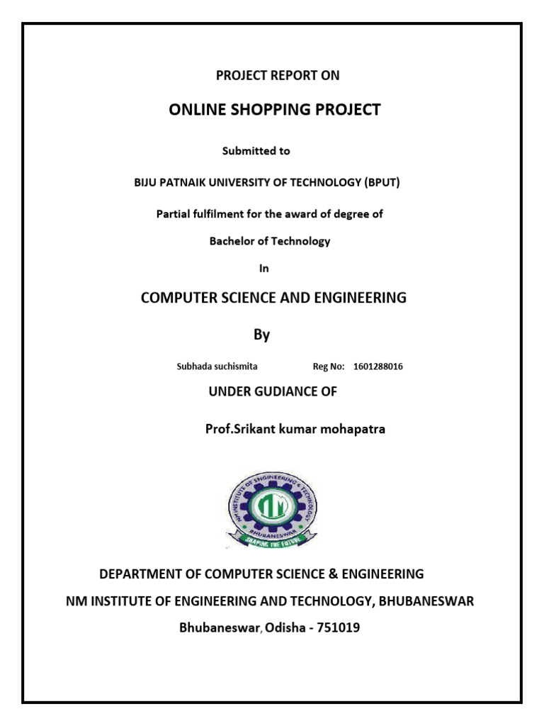 PROJECT REPORT ON Online Shopping by Subhada Suchisita | PDF | Internet ...