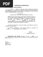 Secretary's Certificate for SEC Filing | PDF